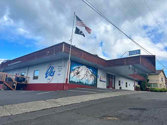 The Mt. Adams Elks Lodge stands proud with Old Glory flying, because patriotism and community never go out of style.