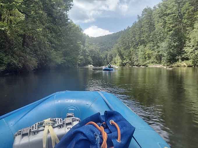 The calm before the storm, where the river lulls you into thinking this might be relaxing.