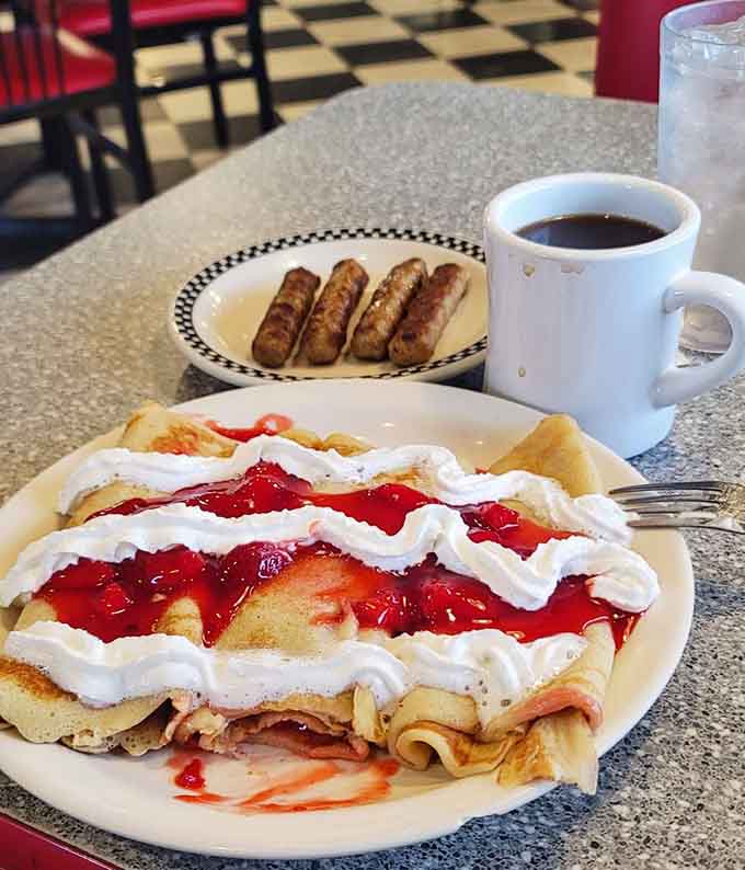 Those crepes topped with strawberries and whipped cream prove that some recipes are worth keeping secret and savoring slowly.