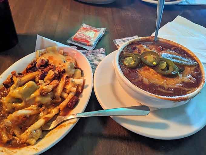 Cincinnati chili meets loaded fries in a combination that makes perfect sense once you taste it.