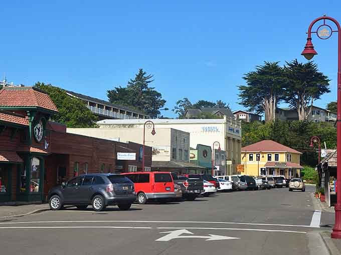 Old Town Bandon's charming main street invites you to explore local shops, galleries, and restaurants in this coastal gem.