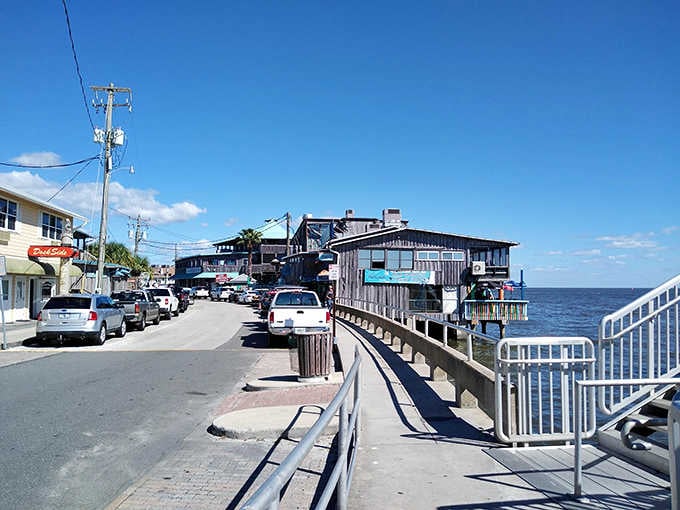 Weathered buildings perched over the bay tell stories of generations who've made their living from these waters.