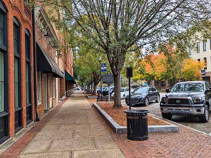 Downtown Columbus offers tree-lined streets and charming brick sidewalks perfect for afternoon strolls through this affordable riverside city.