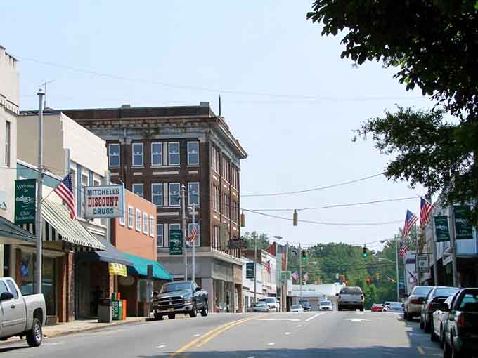 Classic Main Street architecture meets everyday affordability, where historic buildings still house thriving local businesses and friendly faces.