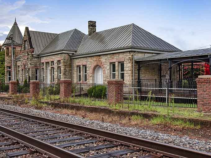 Look at that stonework &ndash; they built this depot like a fortress because railroads meant serious business back then.