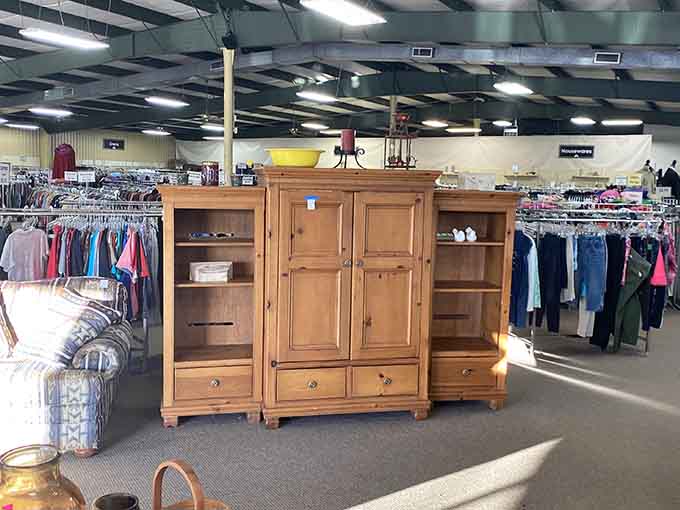 This gorgeous wooden cabinet stands ready to organize someone's life while showcasing timeless craftsmanship and solid construction.