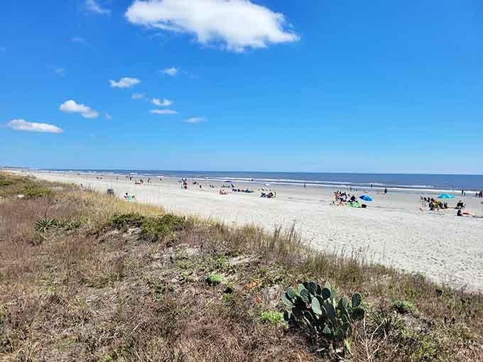 Wide open sands and gentle surf make this the kind of beach where families spread out and truly relax.