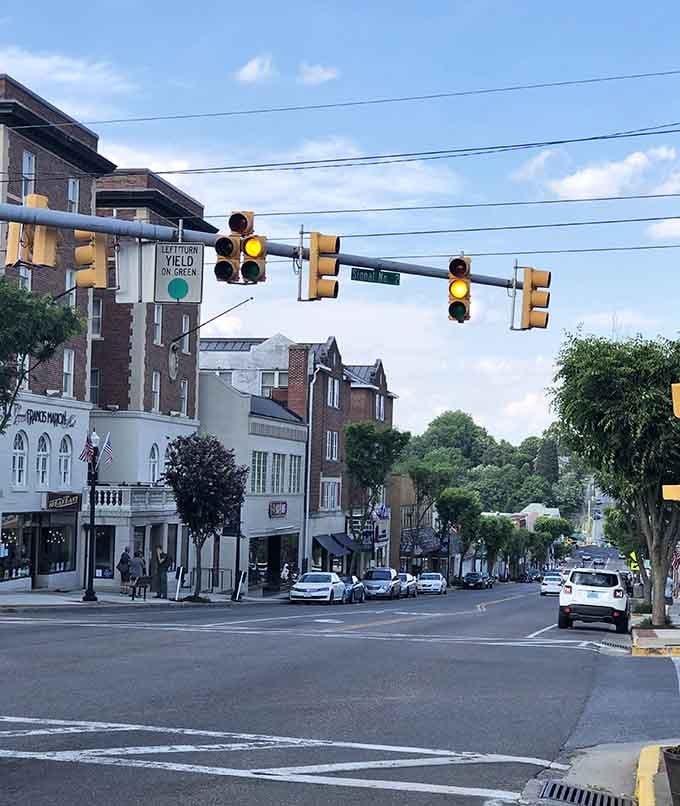 Marion's main street showcases classic American architecture with a genuine, unpretentious character that feels refreshingly authentic.