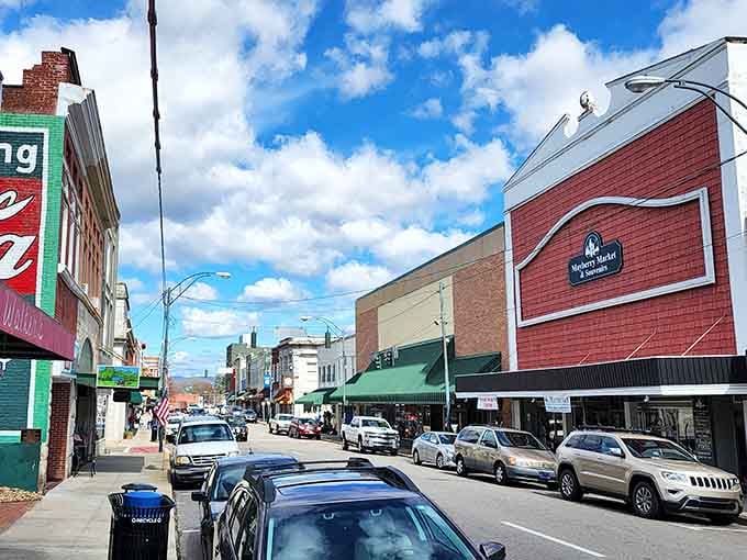 Main Street stretches out with that perfect small-town rhythm where everyone moves at a comfortable pace.