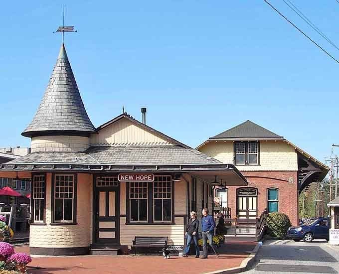 The New Hope train station looks like it was drawn by someone who really loves fairy tales.