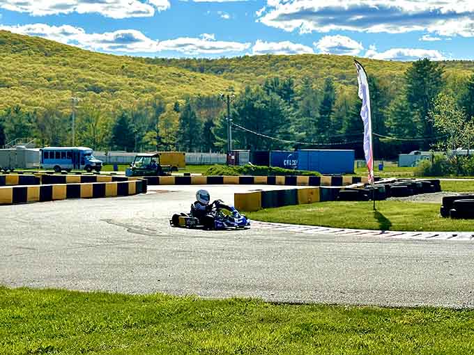 Oakland Valley Race Park offers an exhilarating outdoor go-karting adventure where you can zoom around the track under beautiful sunny skies.