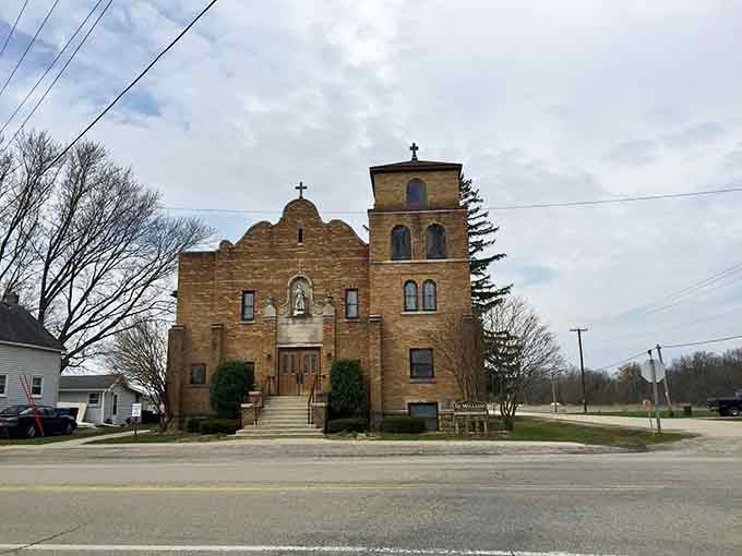 This beautiful stone church stands as a testament to faith and craftsmanship that's built to last centuries.