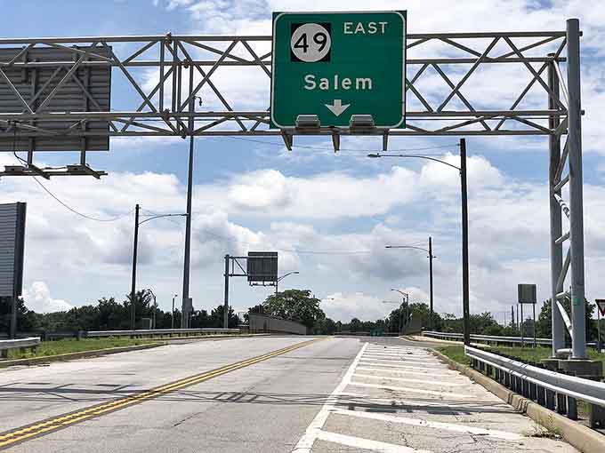Route 49 points toward Salem, where farmland and open sky remind you that New Jersey has room to breathe.