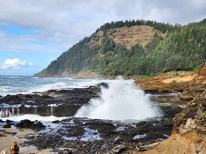 The ocean's dramatic attempt at creating the world's most powerful drain, and it's absolutely mesmerizing to witness.