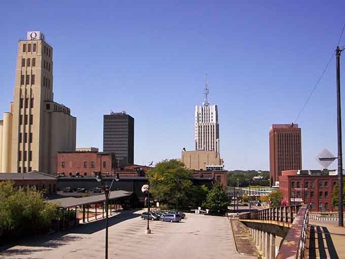 Those Art Deco towers reaching toward the sky in Akron remind you of when cities competed to build the most beautiful buildings, not just the tallest.