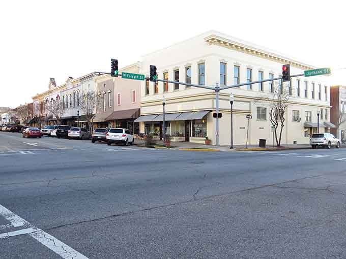 Wide streets and elegant facades create a downtown that refuses to fade into generic sameness or suburban blandness.