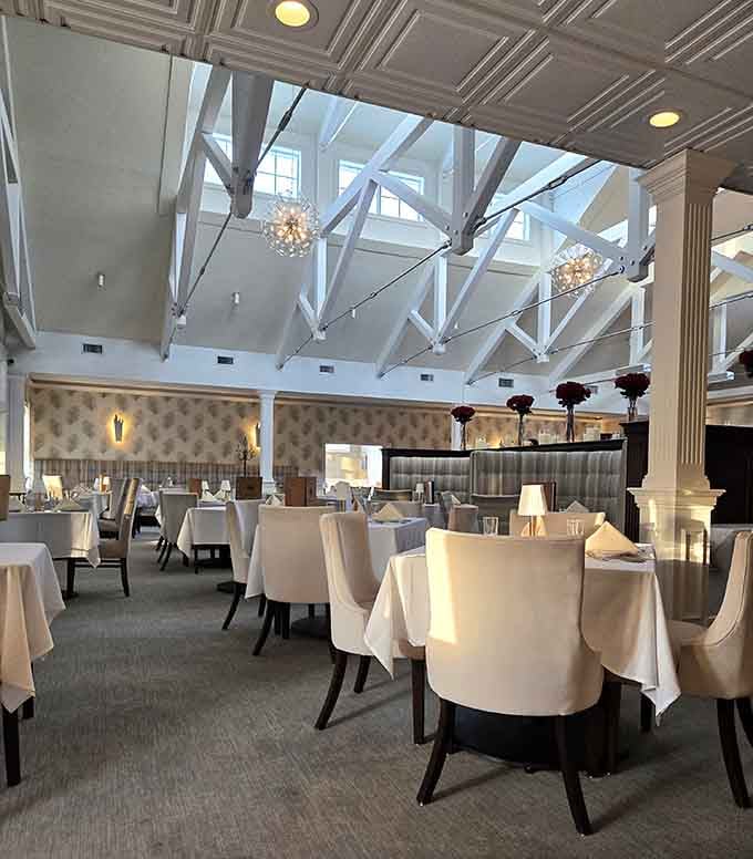 Those soaring white beams and plush seating create an atmosphere fancier than your average Tuesday night.