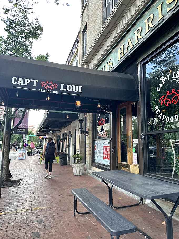 Those wooden doors open to messy, hands-on seafood fun that'll have you grinning like a kid.