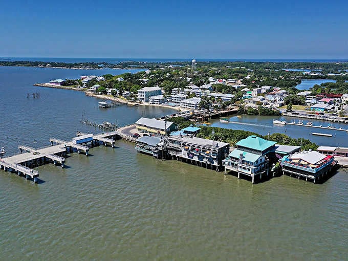 From above, the working waterfront reveals a fishing village that's stayed authentic through the decades.