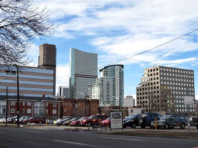 Modern glass towers rise against dramatic skies, proving Denver knows how to blend urban energy with natural drama.