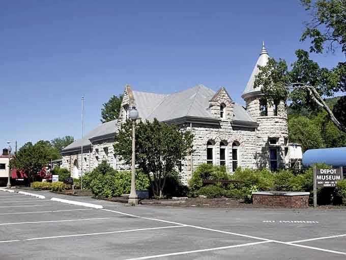 The castle-like architecture of this station proves that railroad companies knew how to make a grand first impression.
