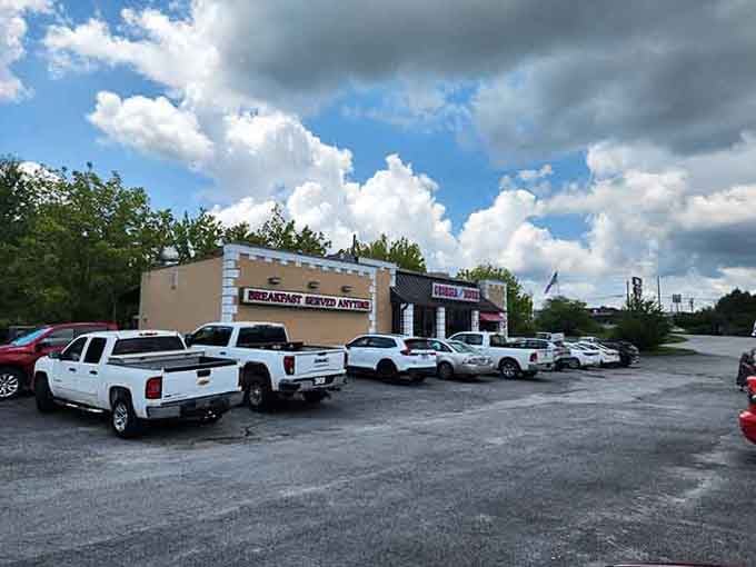 When pickup trucks outnumber sedans in the parking lot, you know the biscuits and gravy pass muster.