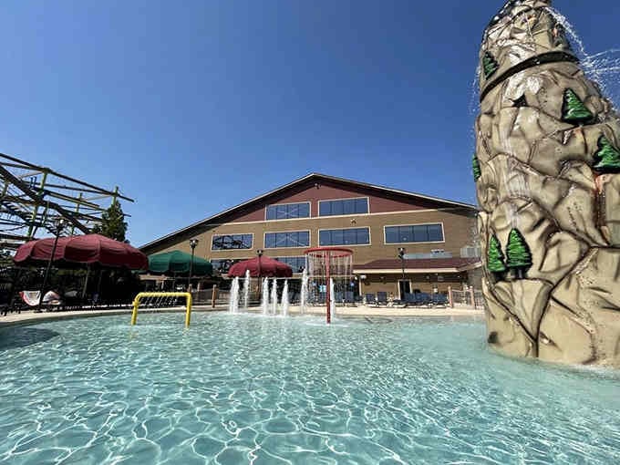 Crystal-clear water sparkles in the splash zone where kids discover the joy of getting completely soaked.
