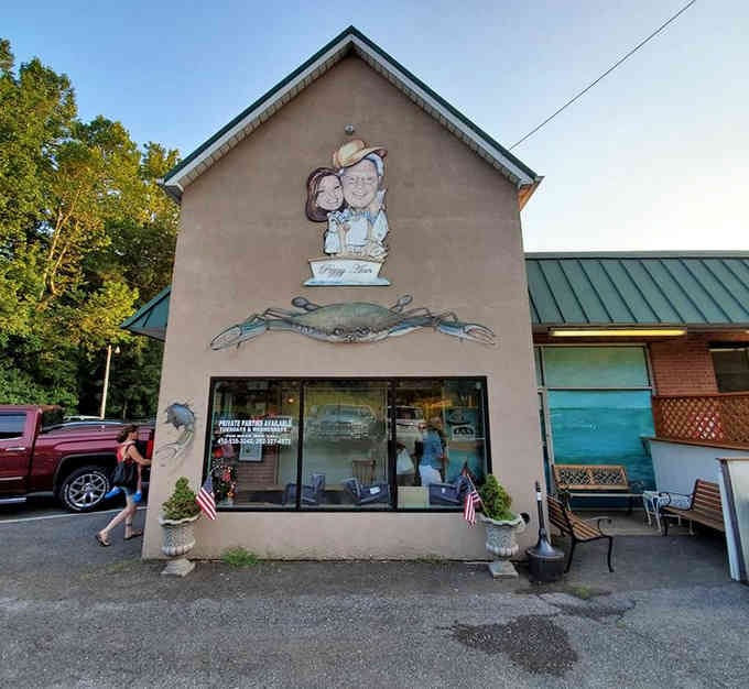 The whimsical mural on the building's facade hints at the personality and passion poured into every dish served here.