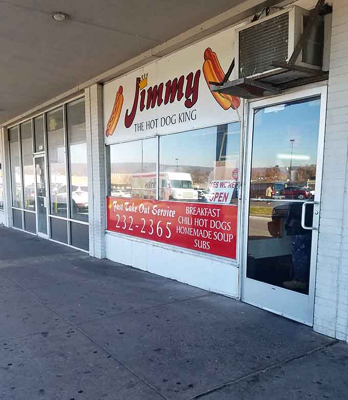 Jimmy's storefront promises fast takeout service and chili hot dogs that'll make you want to bow down with gratitude.