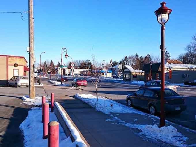 Fresh snow dusts the streets while decorative lampposts add charm that would make even Hallmark Channel directors a bit jealous.