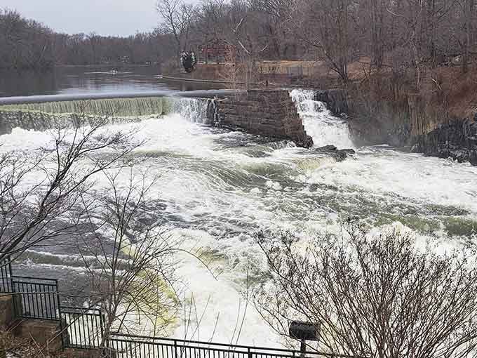 Winter's grip transforms the falls into a moody masterpiece, all churning foam and gray skies with undeniable character.