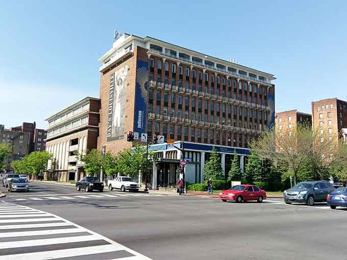 Modern buildings stand shoulder-to-shoulder with classic architecture, proving old and new can coexist beautifully in cities.