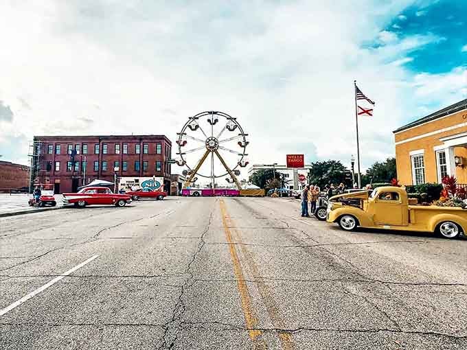Classic cars and a Ferris wheel transform Main Street into a nostalgic celebration that would make Happy Days jealous.