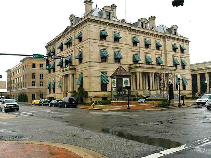 Classic limestone architecture stands proud like it's been waiting decades for you to finally discover this gem.
