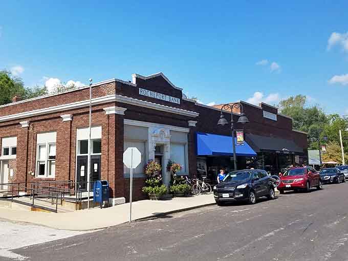 Brick storefronts and blue skies create that perfect postcard moment you'll want to frame on your wall.