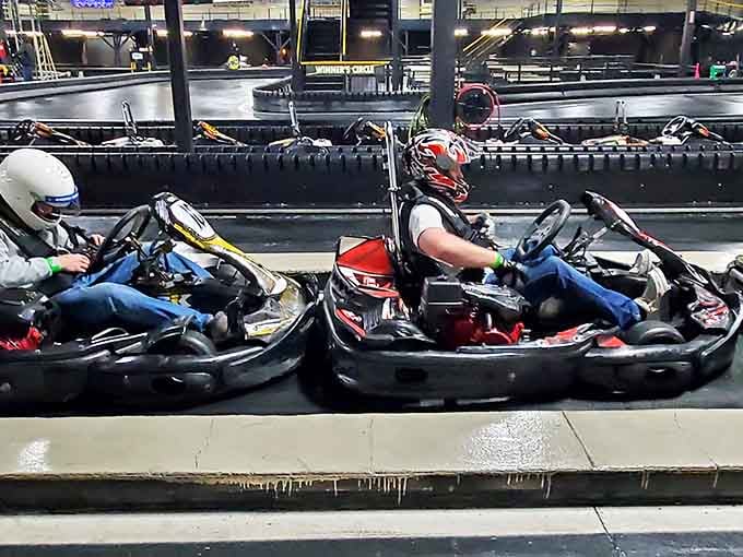 The starting grid fills with determined racers ready to prove that age is just a number when adrenaline calls.