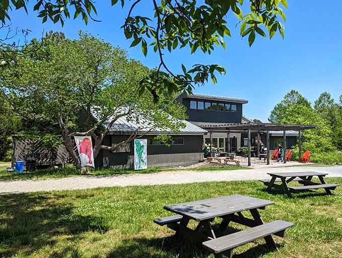 The visitor center welcomes explorers with picnic tables ready for lunches that taste better in fresh air.