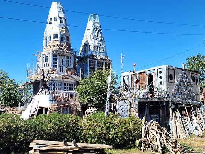 Cano's Castle rises like something from a fever dream, proving one person's vision can create absolute roadside magic.