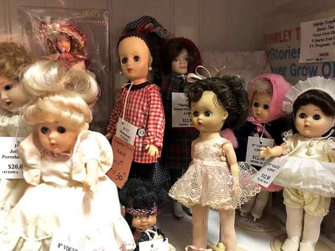 These dolls have seen some things, and their perfectly preserved faces tell stories of tea parties and childhood dreams long past.
