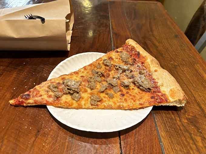When your cheesesteak comes on a pizza slice the size of a skateboard, you know you're in Pittsburgh.