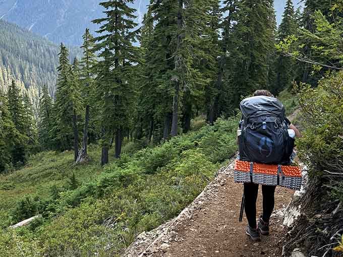 That backpack has earned its keep, carrying everything needed for this alpine adventure and memories home.