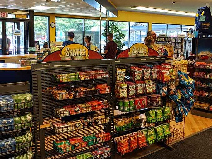 The snack aisle delivers everything you need for movie night, from candy to popcorn to pure happiness.