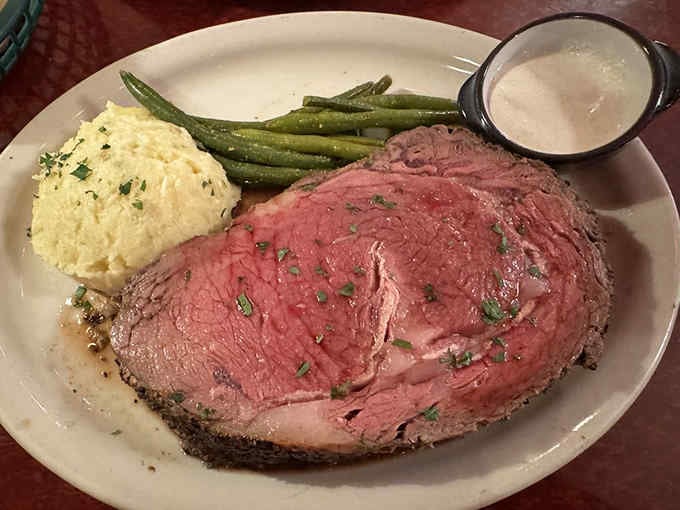 Prime rib this perfectly pink doesn't happen by accident; it's the result of someone who genuinely cares.