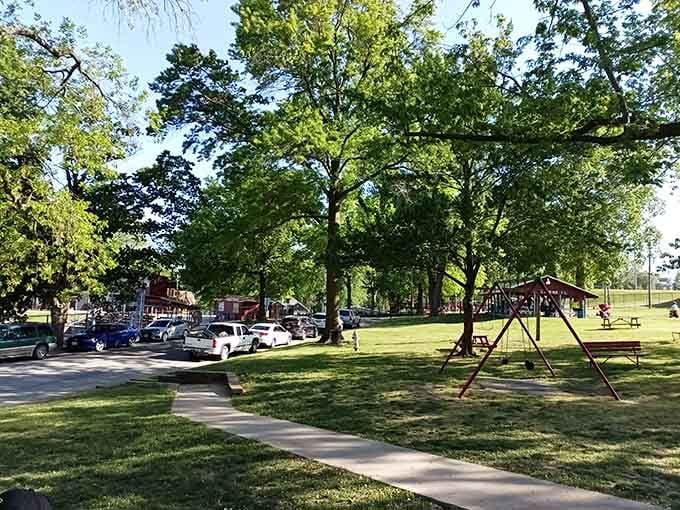 Harley Park's mature trees provide natural air conditioning while families gather for picnics and lazy summer afternoons together.