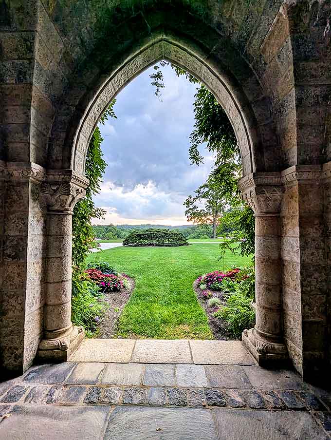 That archway frames nature better than any Instagram filter ever could dream of.