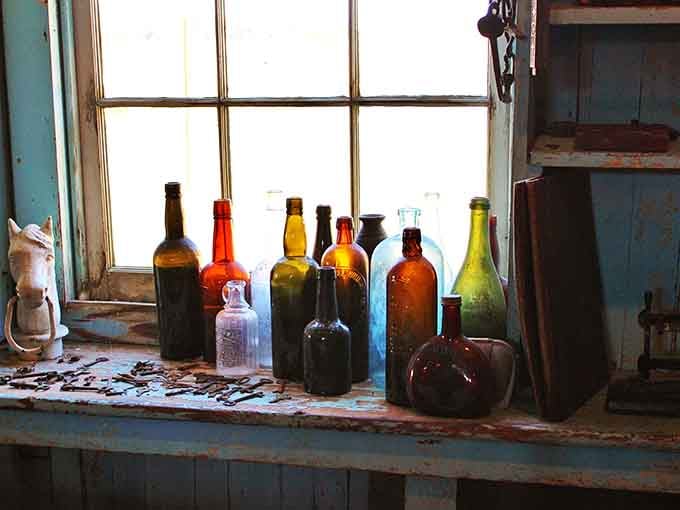 These colorful bottles once held everyday necessities, now they're windows into another era entirely.