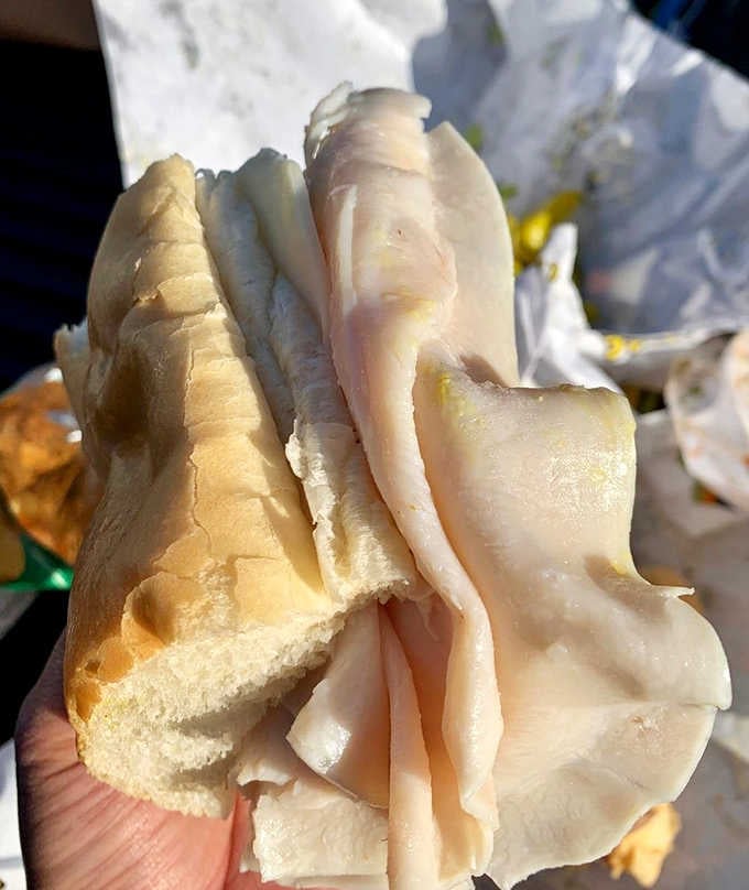 Cold turkey stacked thick enough to make you forget every sad airport sandwich you've ever endured.