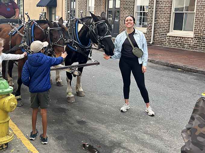 Making new four-legged friends is just one of the perks of choosing hoofbeats over horsepower for exploration.