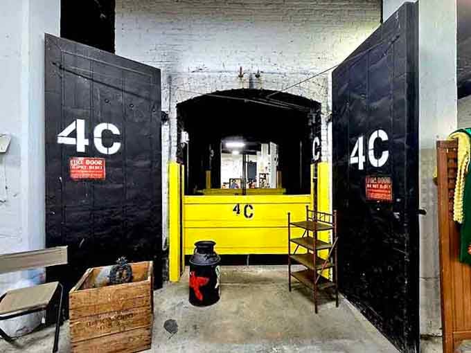 Those massive vault doors once protected money, now they guard memories and merchandise from bygone eras.