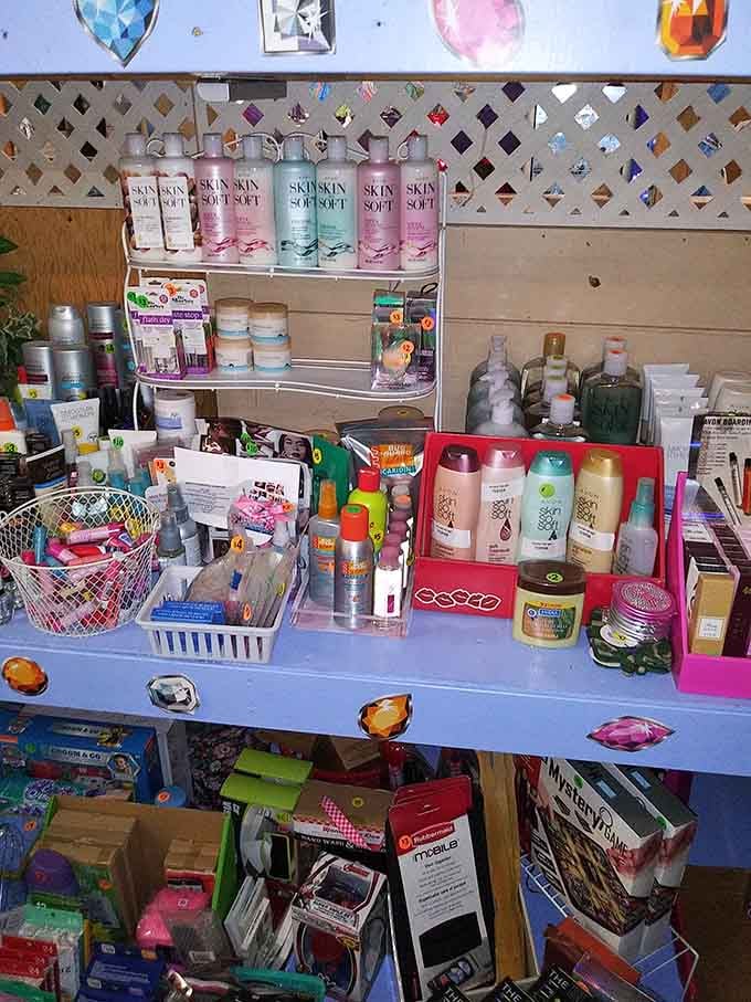 Personal care products line the shelves in colorful rows, proving that even practical shopping can feel like a discovery.